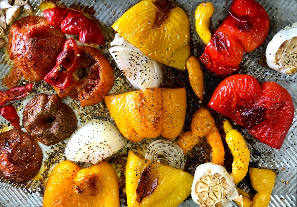 Healthy Roasted Red Pepper & Romano Dip - Messy Eating